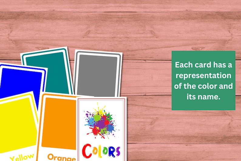 13 Color Cards Montessori Flashcards Pre-school Cards - Etsy
