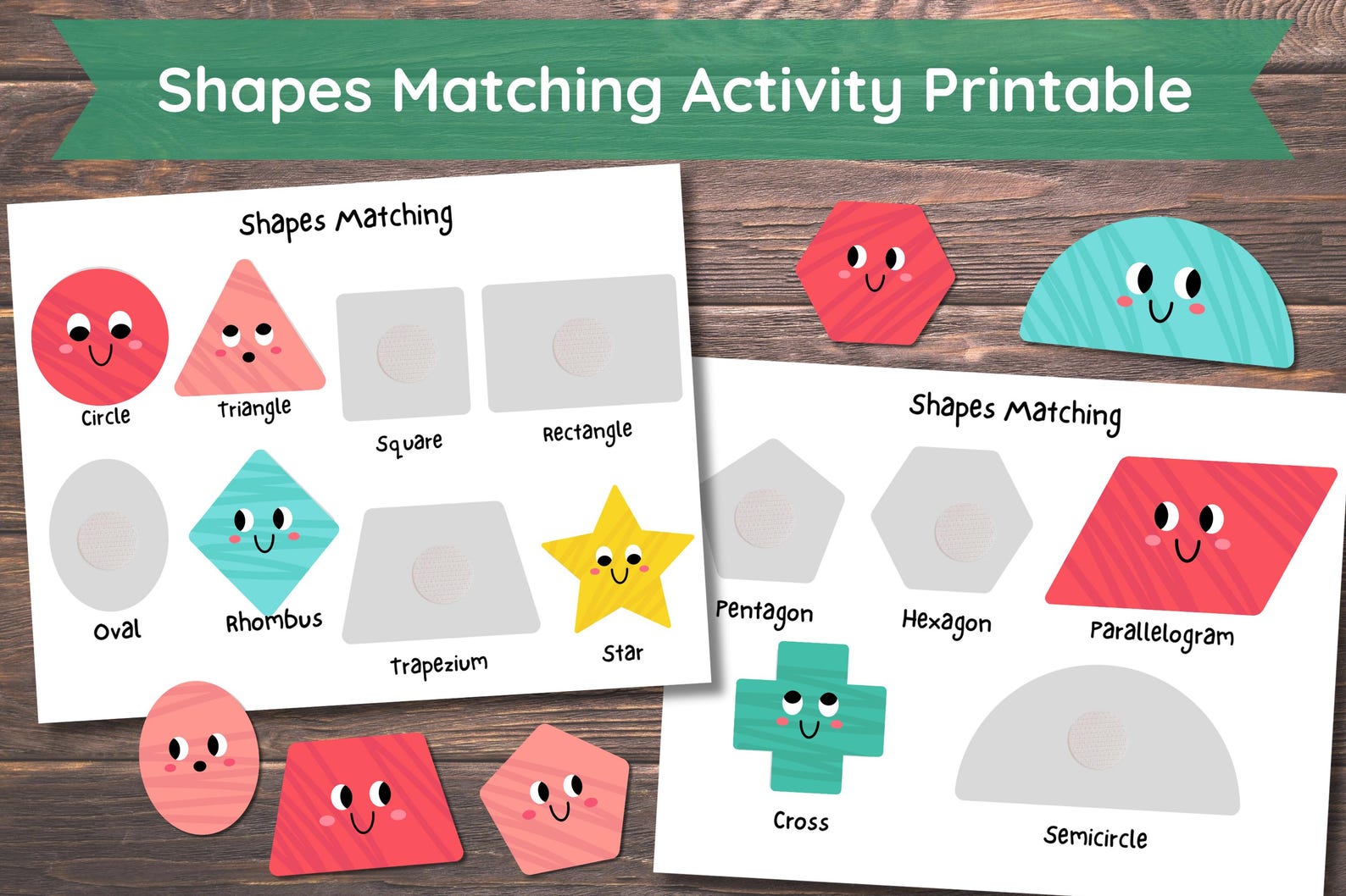 Shapes Matching Activity Printable Pdf Page, Matching Activity for ...