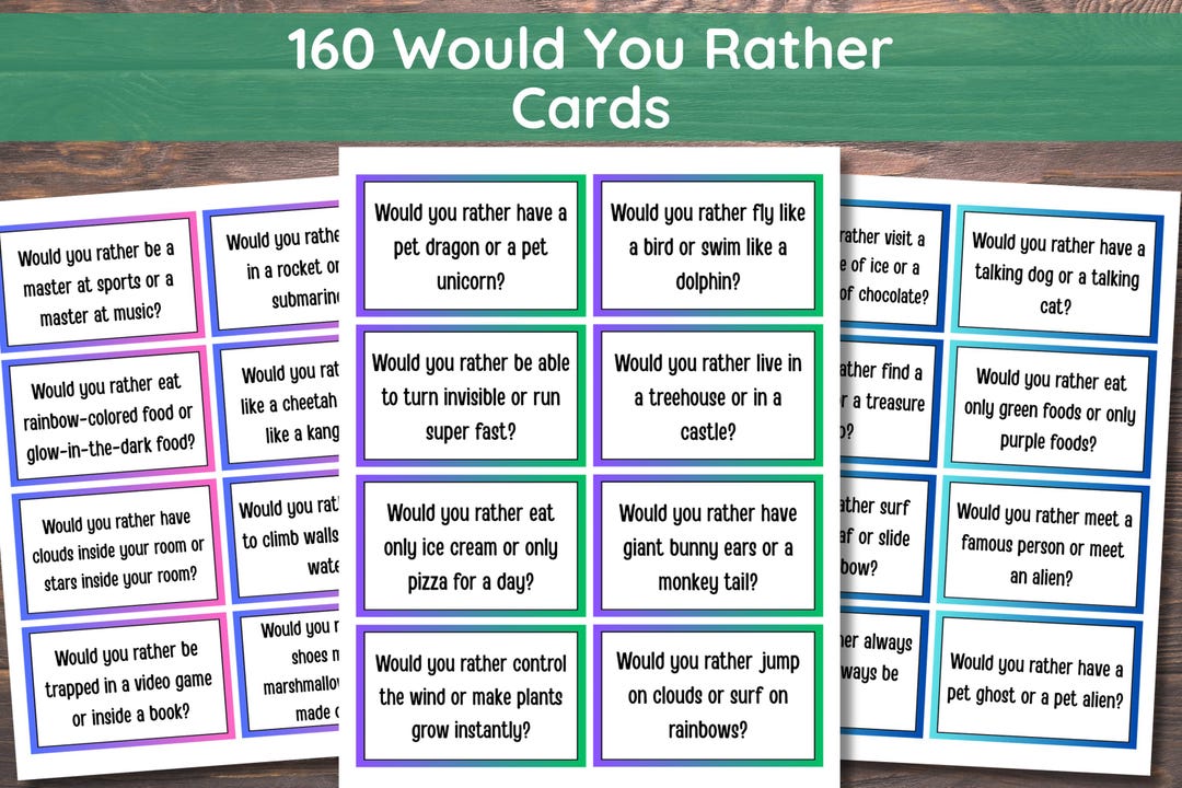 Would You Rather Questions for Kids, Conversation Starters, Would You ...