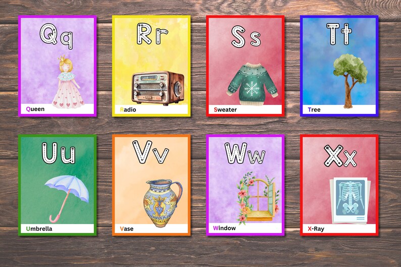 Alphabet Posters Letter Formation Rainbow Watercolors - Etsy