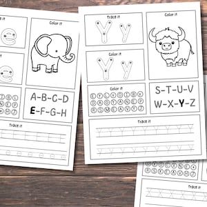 26 Alphabet Worksheets, Upper & Lowercase, Kindergarten,preschool ...