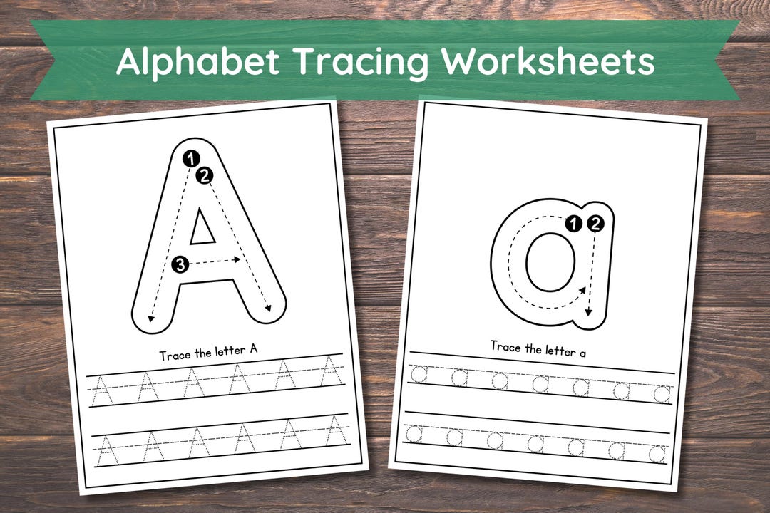 Alphabet Tracing Worksheets for Kids, Printable Letter Tracing Workbook ...