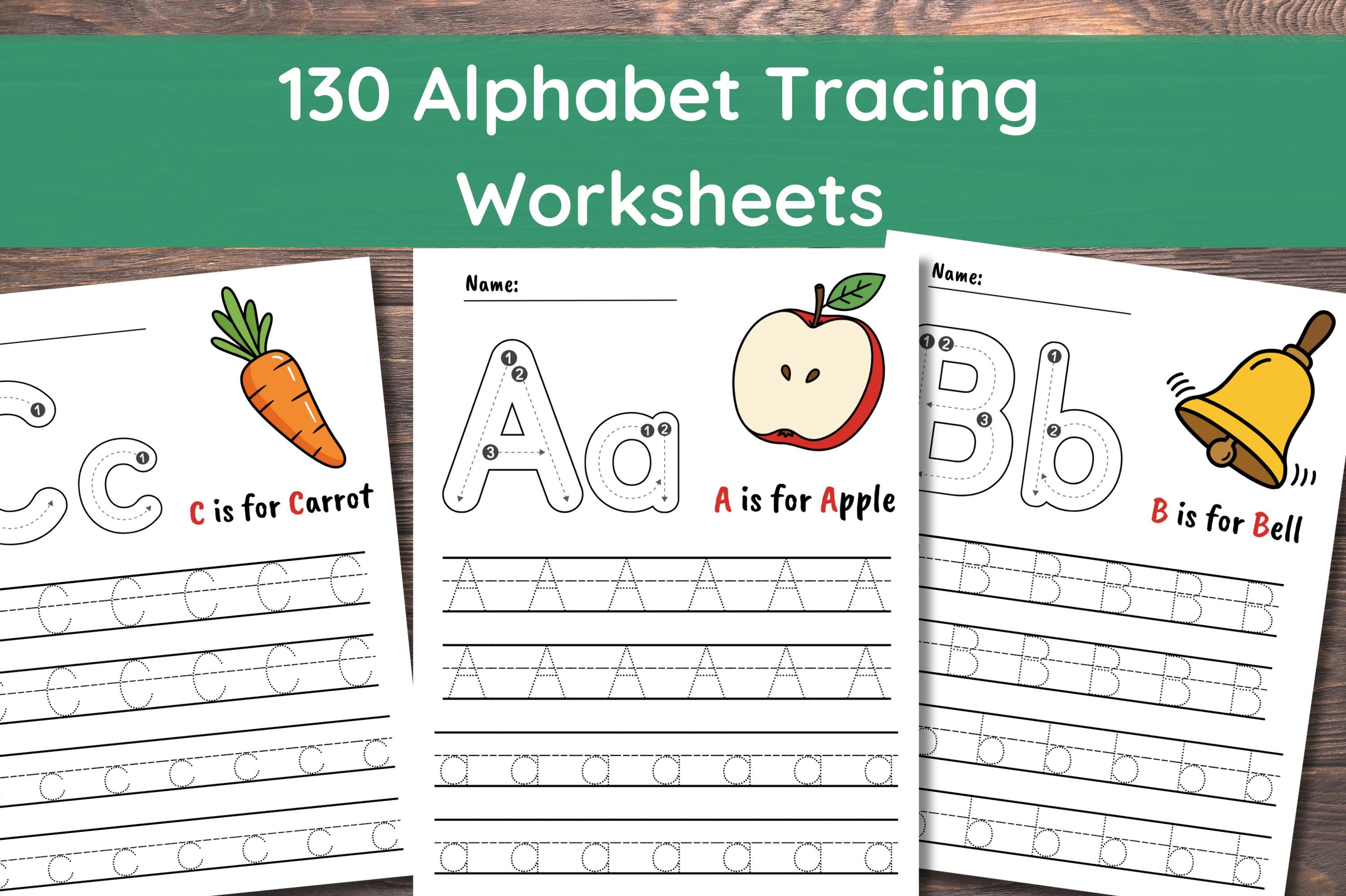 Alphabet Tracing Worksheets, Alphabet Activity Book, Letter Handwriting ...
