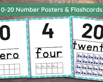 Printable UNDER the SEA Ocean Theme Number Posters 0-20 Classroom Decor ...