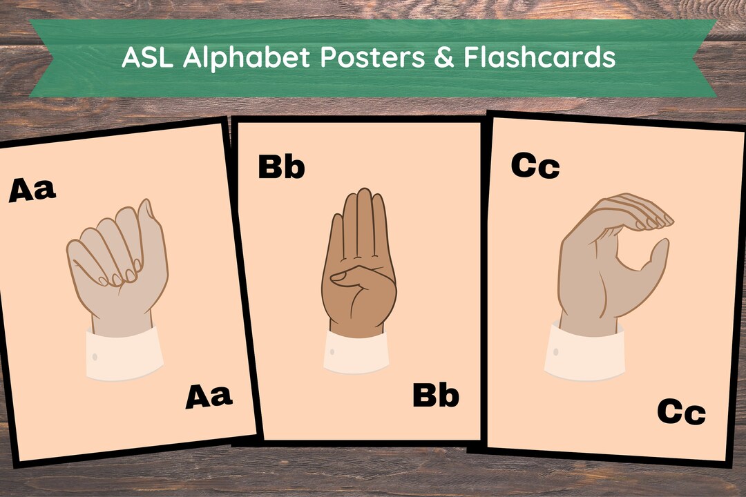 ASL (american Sign Language) Alphabet Posters & Flashcards | ASL ...