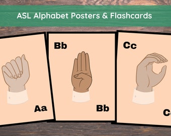 ASL American Sign Language Alphabet Poster Boho - Etsy