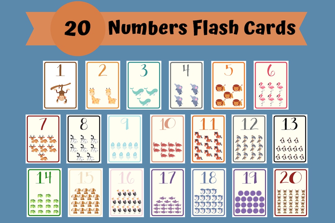 Numbers Flash Cards, Preschool Counting Flash Cards, Count and Clip ...