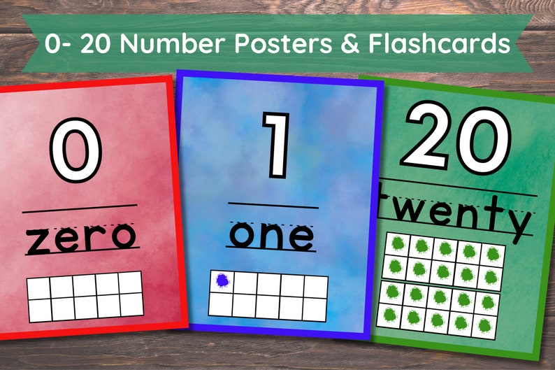 Number Posters Classroom 0-20 Class Posters Education Flash Cards ...