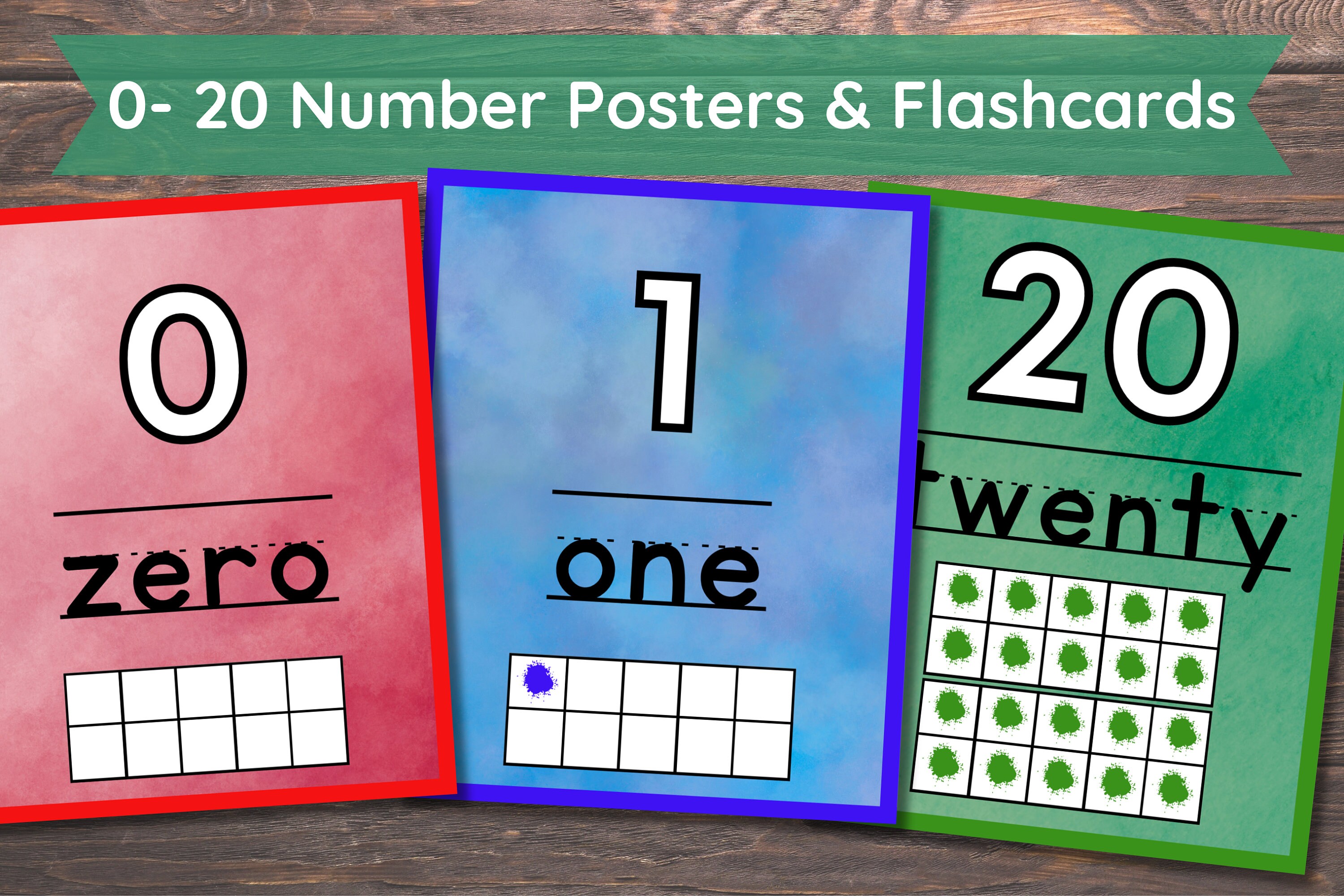 Number Posters Classroom 0-20 Class Posters Education Flash Cards ...