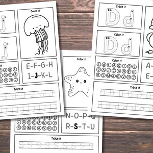 26 Alphabet Worksheets, Upper & Lowercase, Kindergarten,preschool ...
