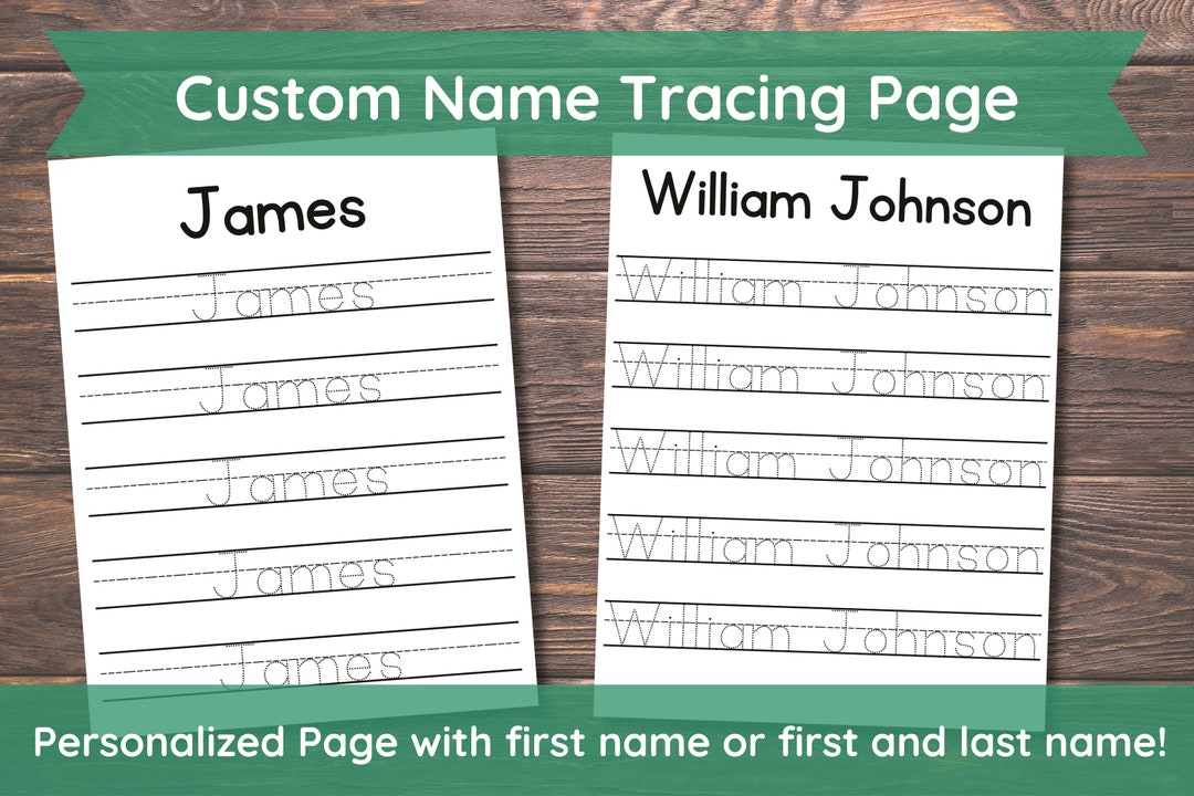 Custom Name Tracing Sheet Handwriting Practice Personalized Name Trace ...