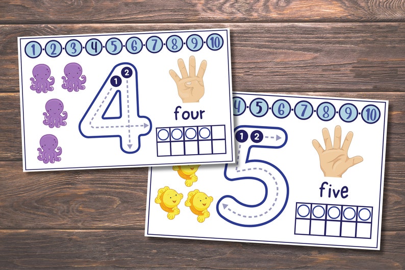 Preschool Printables Numbers 1-10 Play Doh Mats Toddler Activities ...