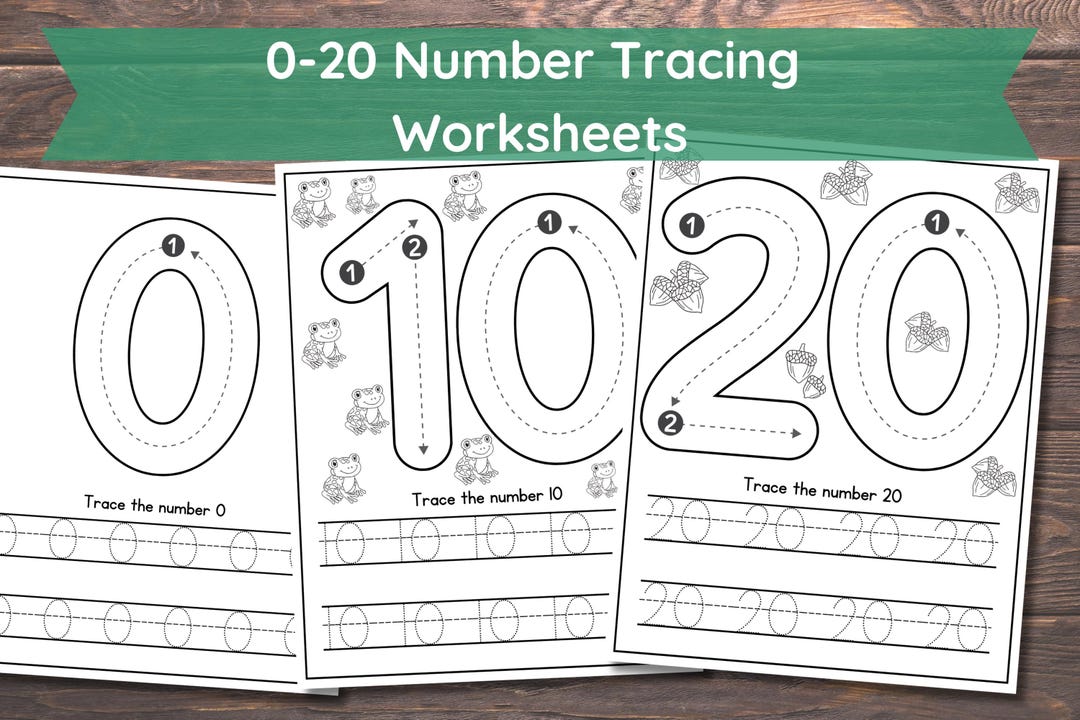 20 Number Tracing Worksheets, Traceable Numbers, Preschool Worksheets ...