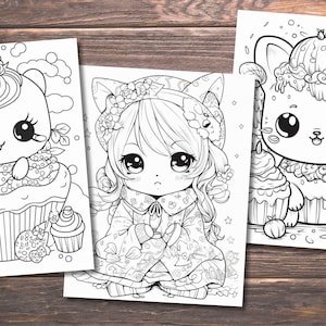 Kawaii Coloring Pages | 50 Pages | Cute Coloring Pages | for Kids and ...