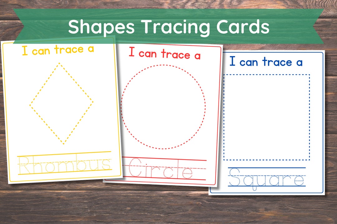 Shapes Tracing Mats Visual Cards Montessori Toddler Activities ...