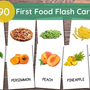 First Foods Flash Cards, Real Pictures, 92 Montessori Cards, Toddler ...