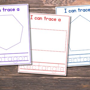 Shapes Tracing Mats Visual Cards Montessori Toddler Activities ...