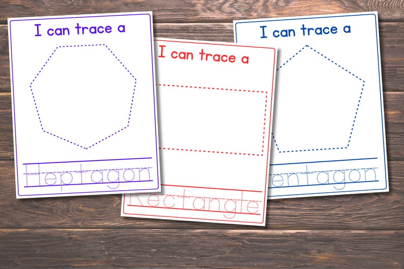 Shapes Tracing Mats Visual Cards Montessori Toddler Activities ...