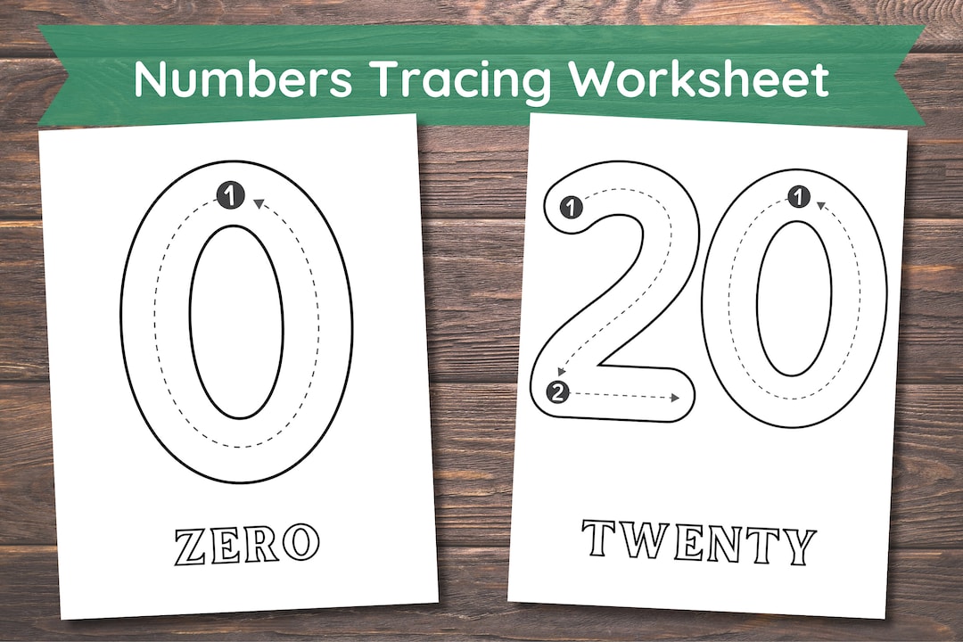 Preschool Numbers Tracing Worksheet, Handwriting Practice, Basic ...