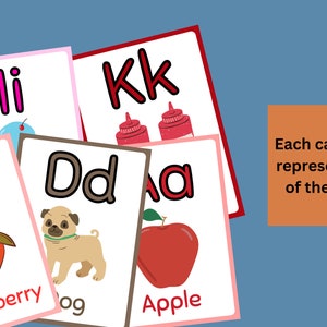 26 ABC Flash Cards, Educational Cards, A-Z Cards, Learn Abcs, Alphabet ...