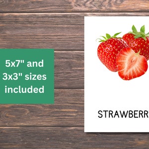 50 Fruits Cards, Fruits Flashcards, Printable Real Pictures Flashcards ...