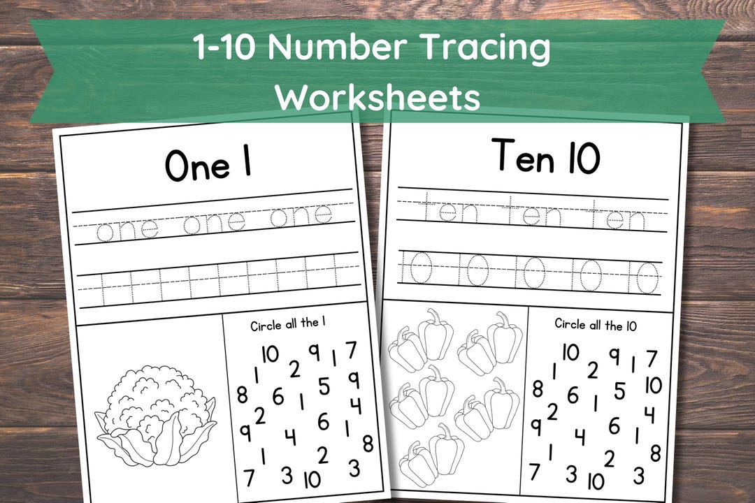 1-10 Number Tracing, Preschool Worksheet Printable, Handwriting ...