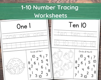 1-10 Number Tracing, Preschool Worksheet Printable, Handwriting ...