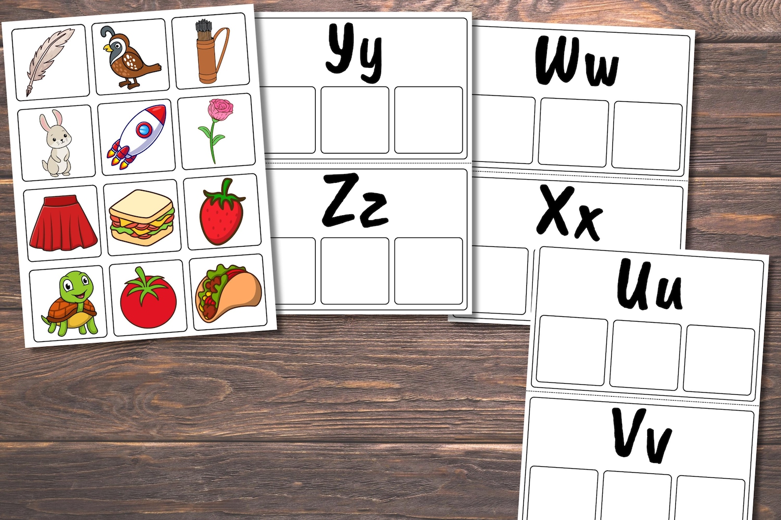 Beginning Sounds Letter Match Phonics Activity Cards Engaging Preschool ...