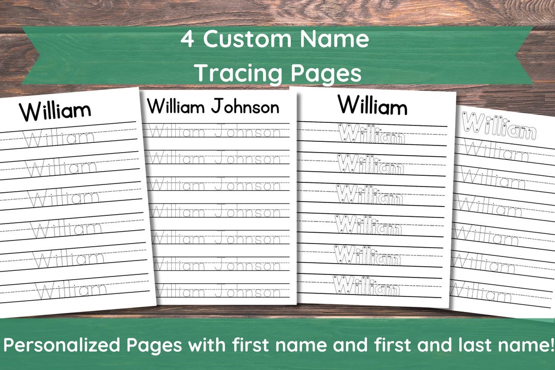 Custom Name Tracing Worksheets PDF | Personalized Name Writing Practice ...