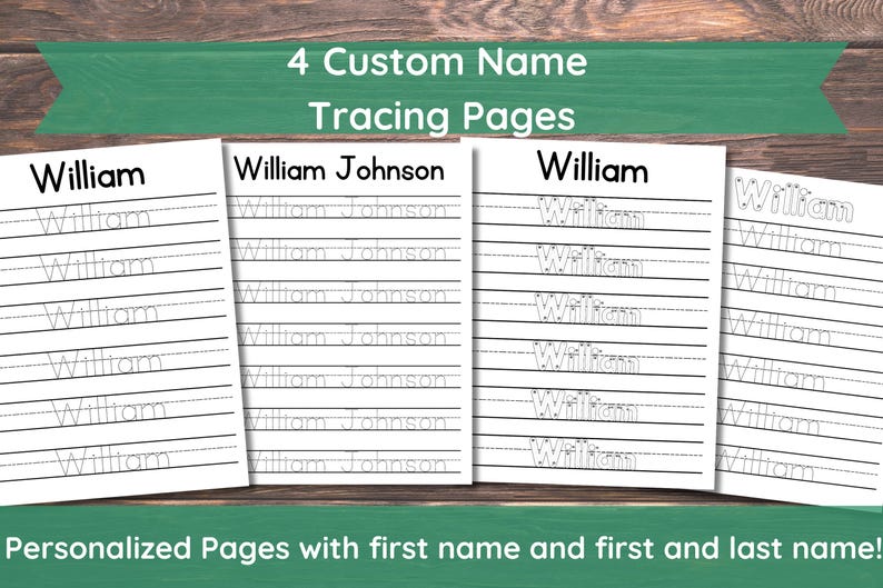 Custom Name Tracing Worksheets PDF | Personalized Name Writing Practice ...