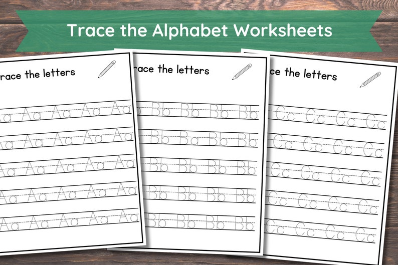 26 Printable Trace the Alphabet Worksheets Preschool-kdg Phonics Trace ...
