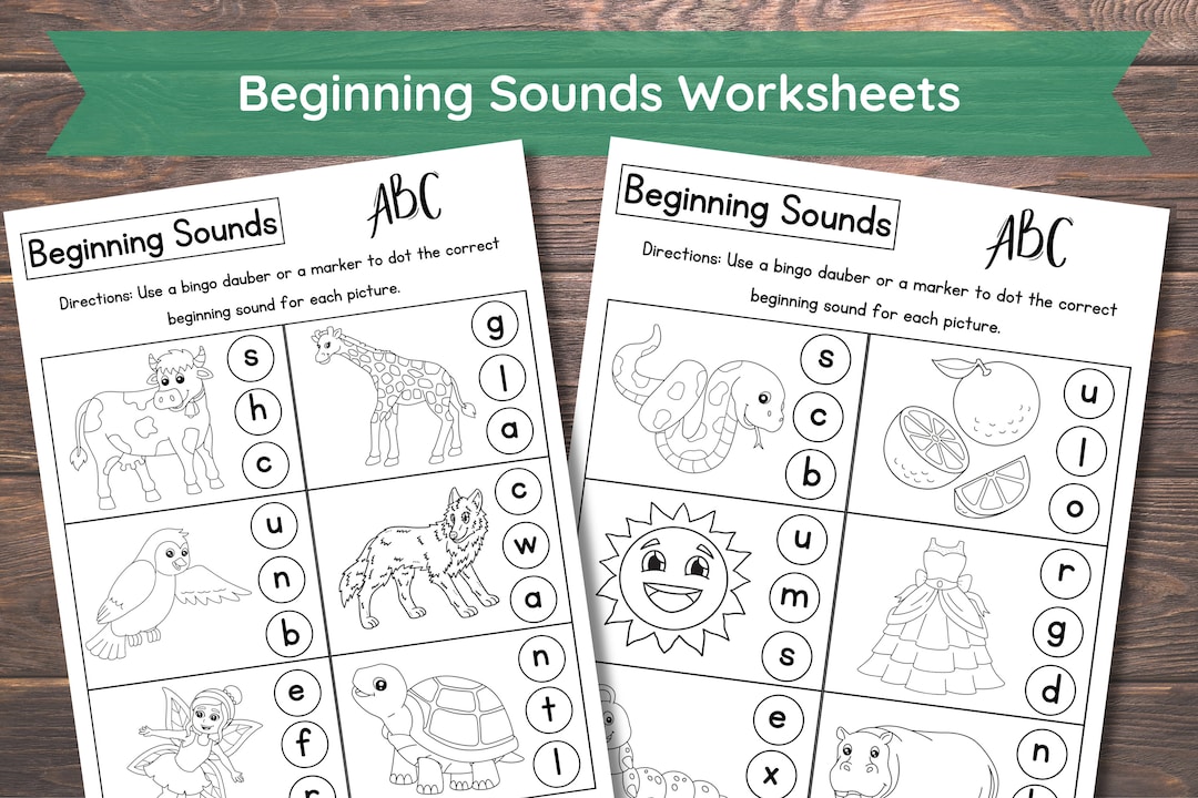 10 Printable Beginning Sounds Worksheets | Preschool-1st Grade Phonics ...