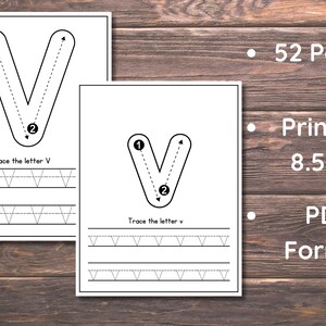 Alphabet Tracing Worksheets for Kids, Printable Letter Tracing Workbook ...