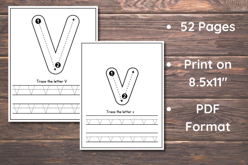 Alphabet Tracing Worksheets for Kids, Printable Letter Tracing Workbook ...