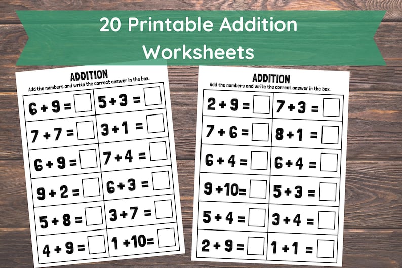 20 Printable Additition Fill in the Blanks Worksheets for Kindergarten ...
