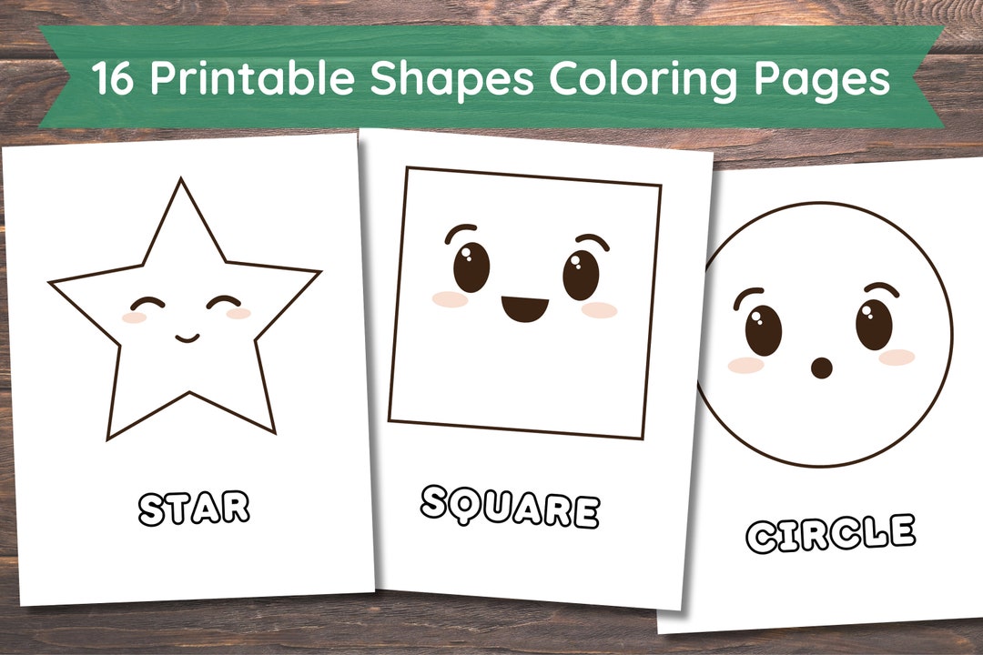 16 Printable Shapes Coloring Pages Worksheets for Kids: Preschool ...