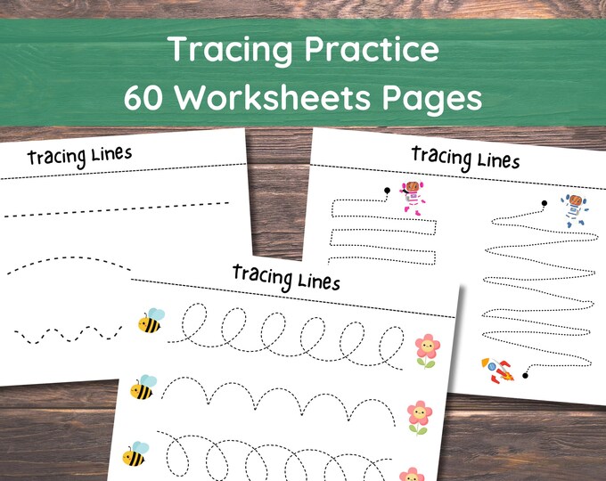 Beginning Line Tracing Worksheets Printable, Trace the Lines ...