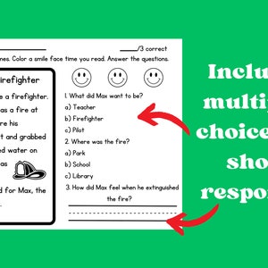 First Grade Reading Comprehension Worksheets Decodable Stories With ...