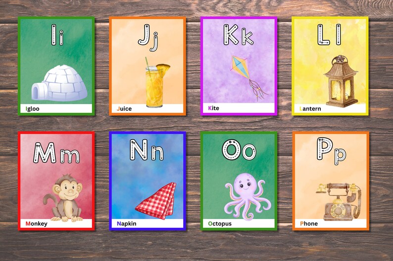 Alphabet Posters Letter Formation Rainbow Watercolors - Etsy