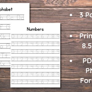 Alphabet & Number Tracing Sheet / ABC Tracing / Handwriting Practice ...