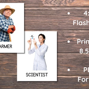 Professions (real Pictures) - 40 Montessori Cards - Flash Cards ...