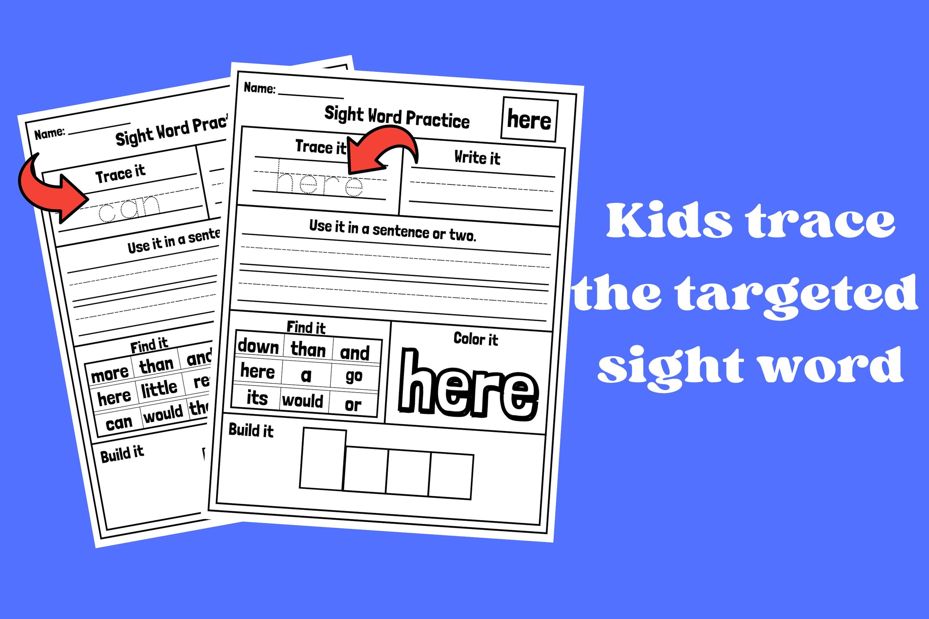 100 Printable Let's Learn Fry 1st Hundred Sight Words Worksheets ...