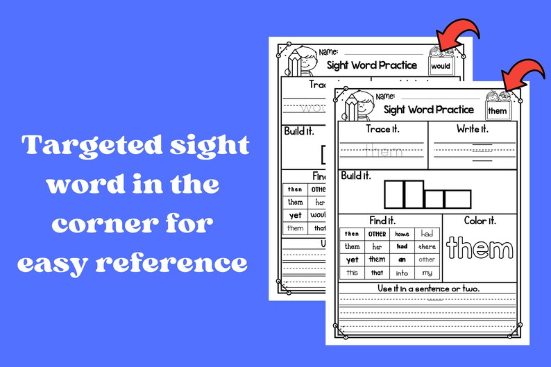 100 Printable Let's Learn Fry 1st Hundred Sight Words Worksheets ...