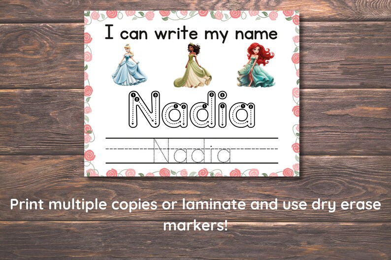 Princess Custom Name Tracing PDF | Personalized “I Can Write My Name ...