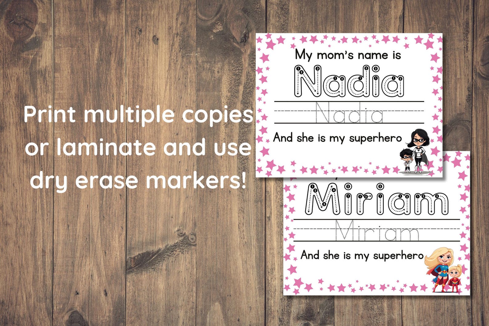 Custom Mom Name Tracing Sheet Handwriting Practice Personalized Name ...