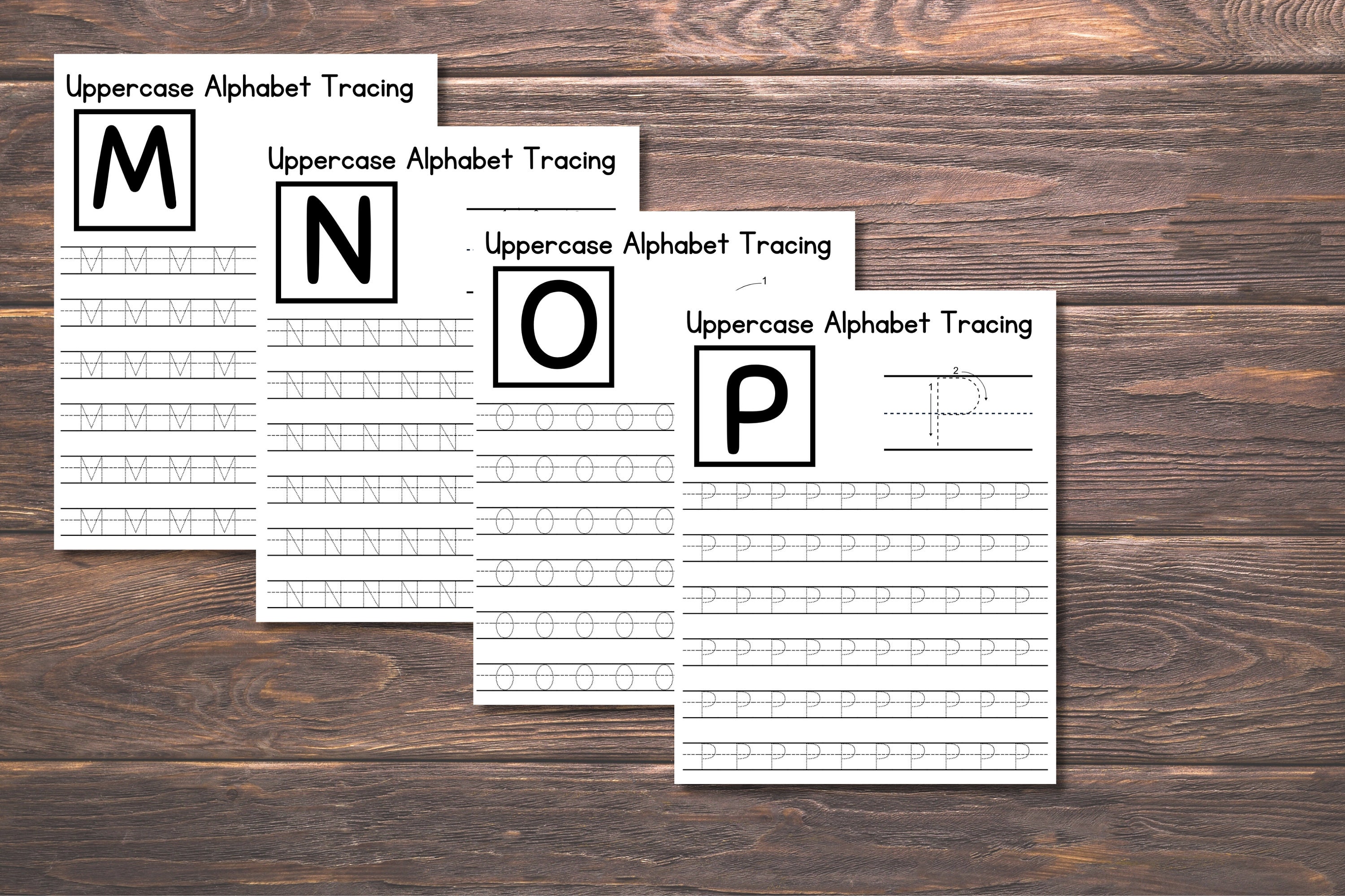 26 Printable Uppercase Alphabet Tracing Worksheets. - Etsy Australia