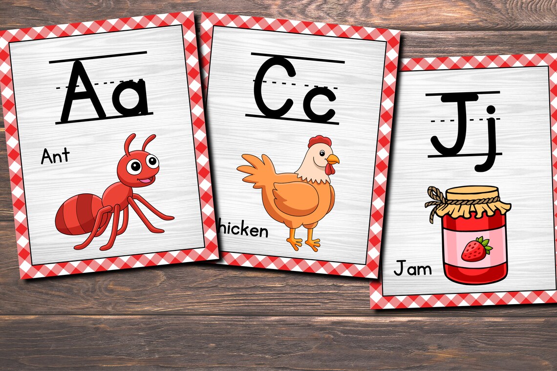 Printable Farm Theme Alphabet Posters ABC Letters Classroom - Etsy UK