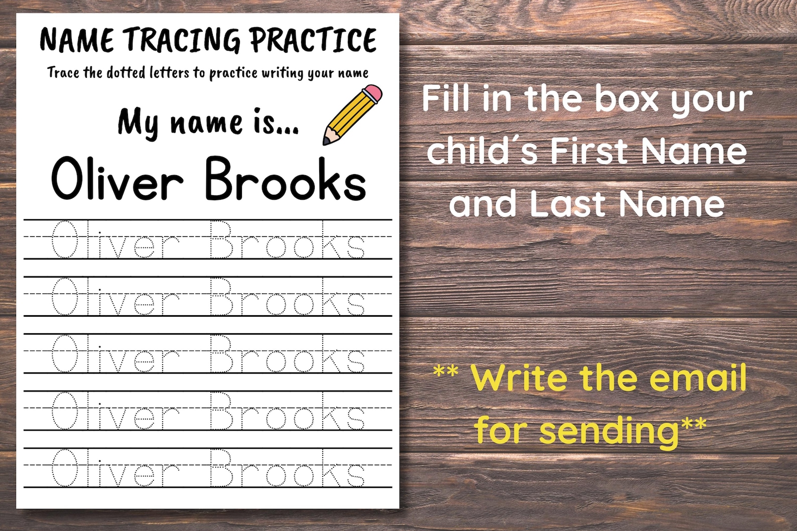 Pre-k Custom Name Tracing Worksheet, Personalized Name Tracing PDF ...