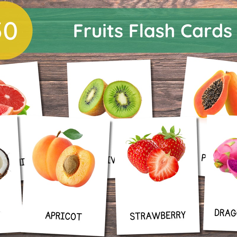 Fruits Flashcards Printable - Etsy UK