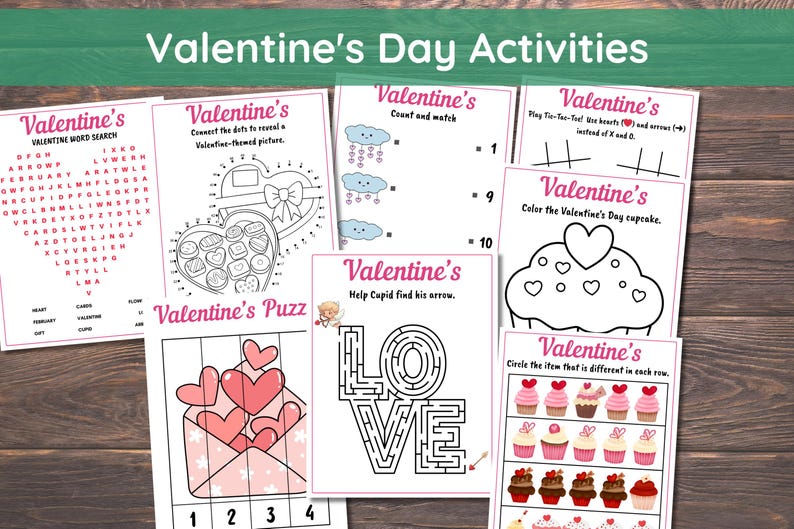 70 Printable Valentine's Day Kid's Activities, Valentine's Day Bundle ...